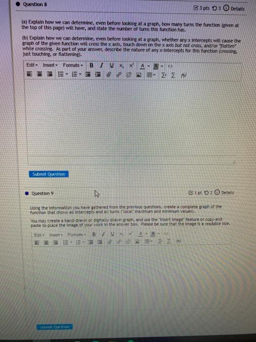 Solved Question 8 3 pts 3 Details (a) Explain how we can | Chegg.com Solved Question 8 3 pts 3 Details (a) Explain how we can | Chegg.com
