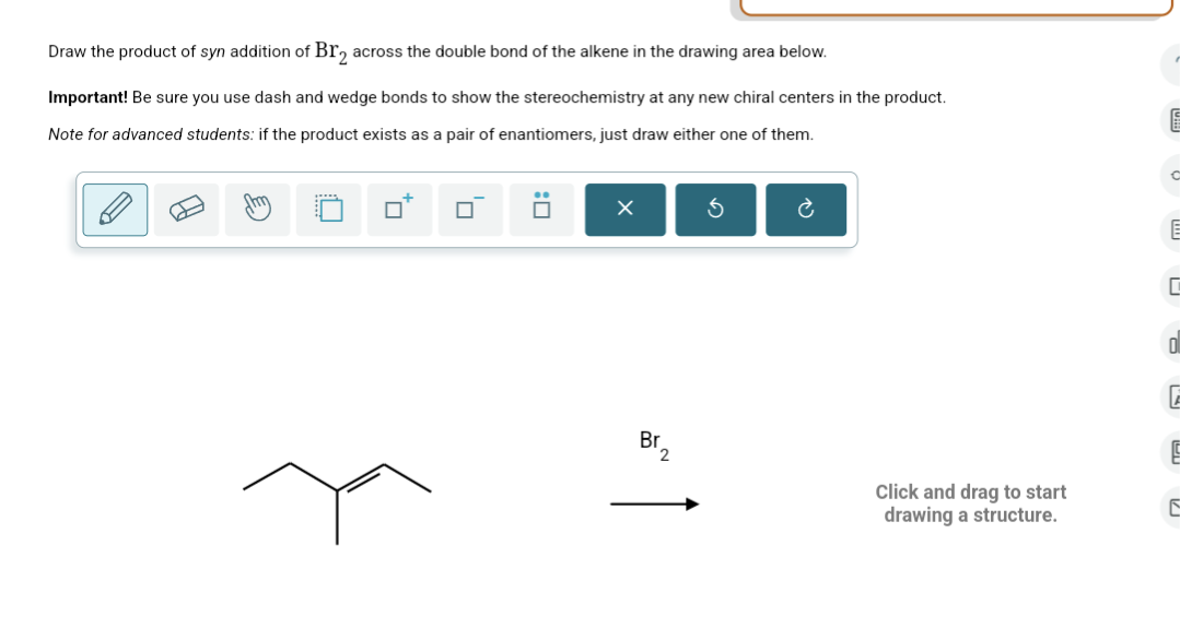 Solved Draw the product of syn addition of | Chegg.com