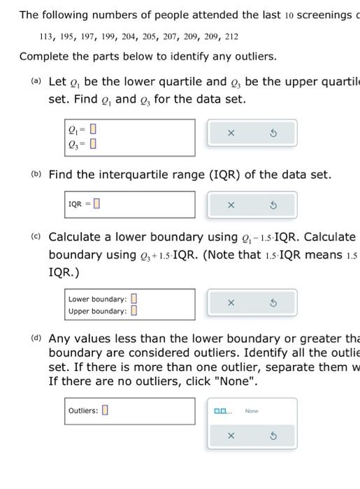 Solved The following numbers of people attended the last 10 | Chegg.com