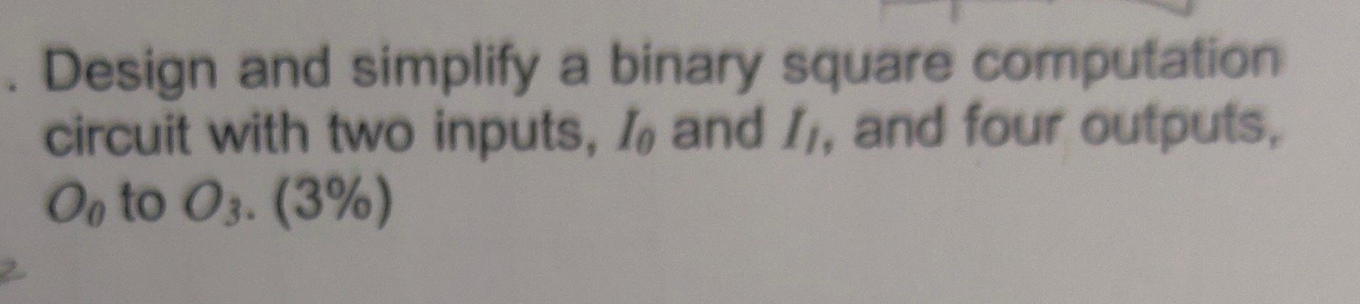 Solved . Design and simplify a binary square computation | Chegg.com