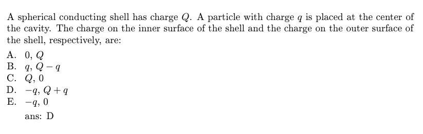 Solved A spherical conducting shell has charge Q. A particle | Chegg.com