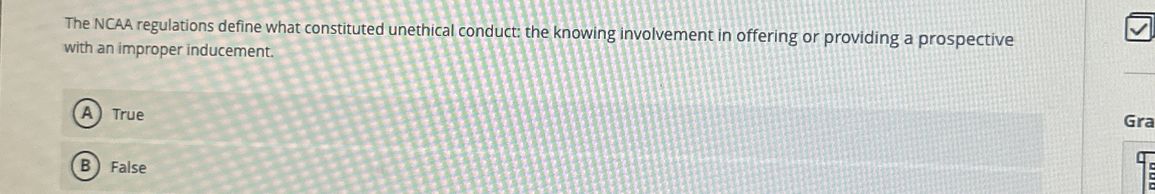 Solved The NCAA regulations define what constituted | Chegg.com