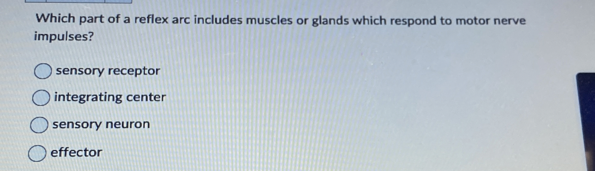 Solved Which part of a reflex arc includes muscles or glands | Chegg.com