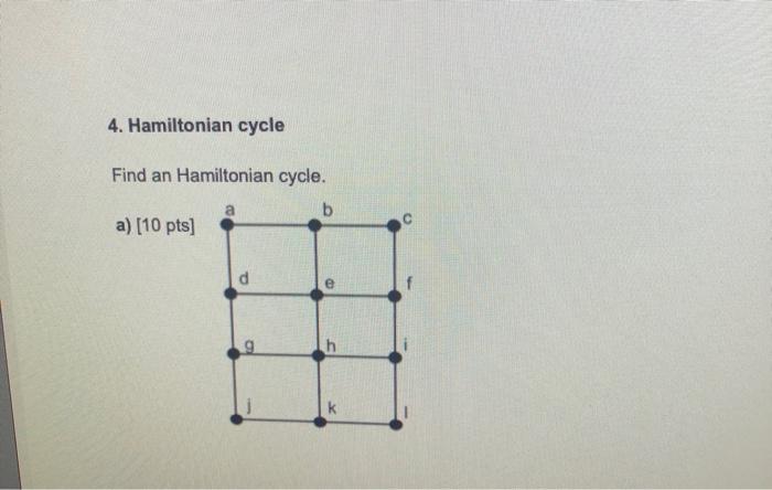 Solved 4. Hamiltonian cycle Find an Hamiltonian cycle. b a) | Chegg.com