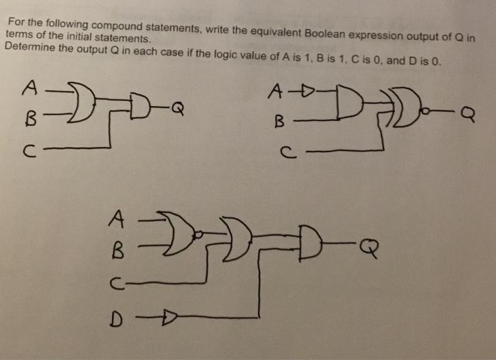 Solved for the following compound statements, write the | Chegg.com