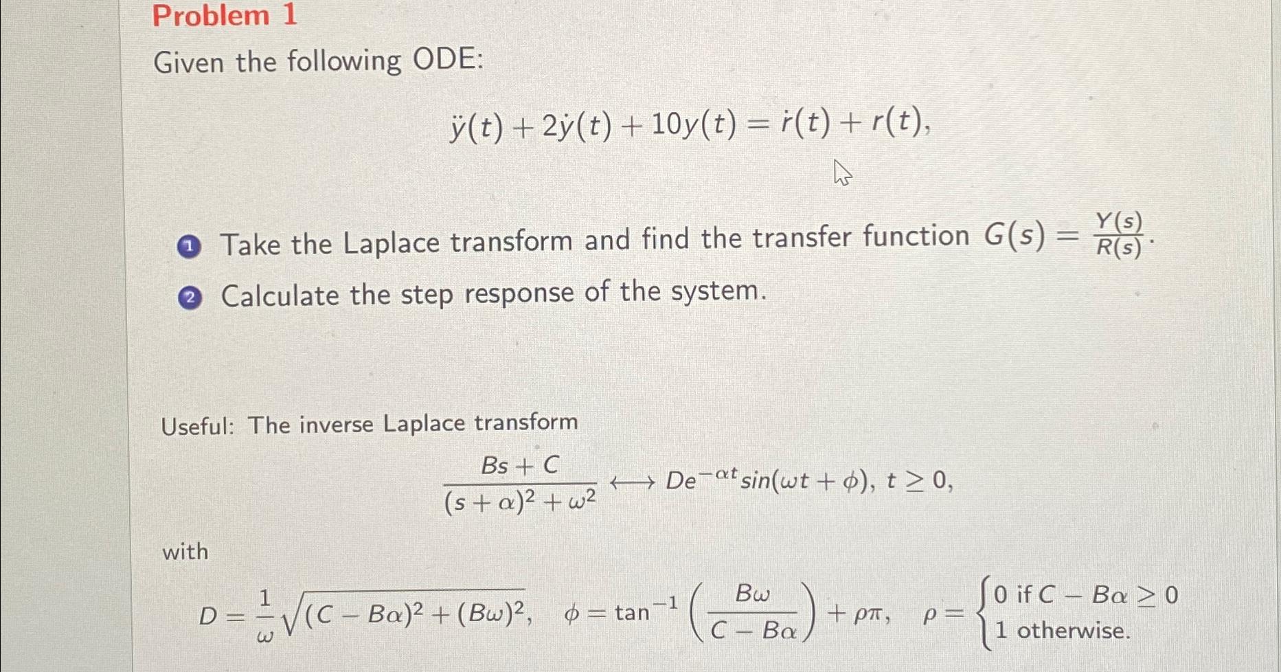 Solved Problem 1\\nGiven the following | Chegg.com