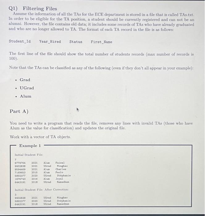 Solved The first line of the file should show the total | Chegg.com