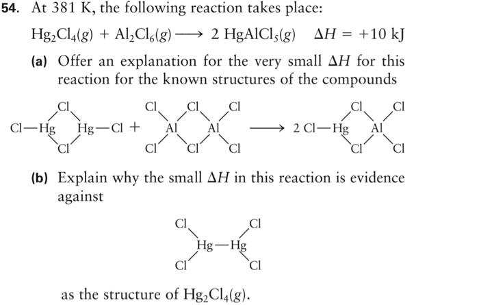Solved 54. At 381 K, the following reaction takes place: | Chegg.com