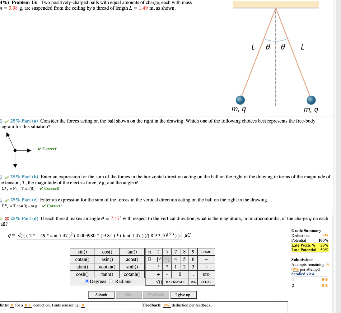 Solved 25% ﻿Part (a) ﻿Consider the forces acting on the ball | Chegg.com