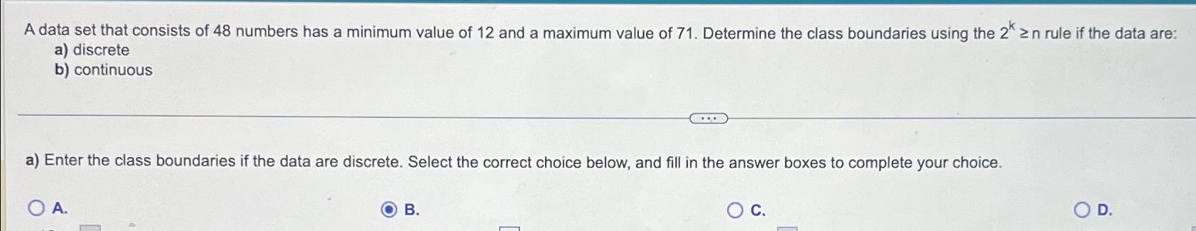 Solved A data set that consists of 48 ﻿numbers has a minimum | Chegg.com
