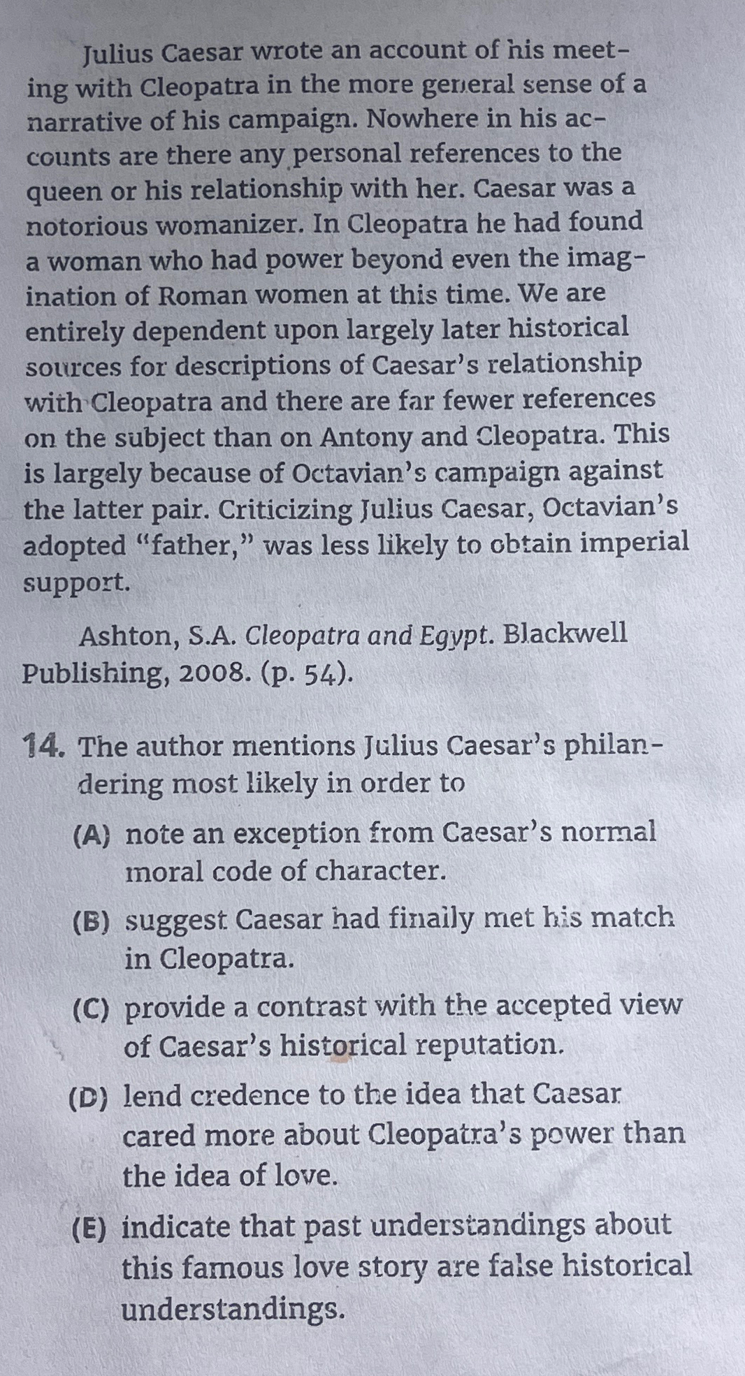 Solved Julius Caesar wrote an account of nis meeting with | Chegg.com