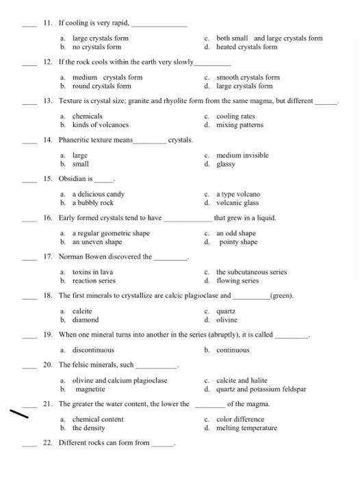 Solved Earth Revealed: Unit 14, Intrusive Igneous Rocks b. | Chegg.com
