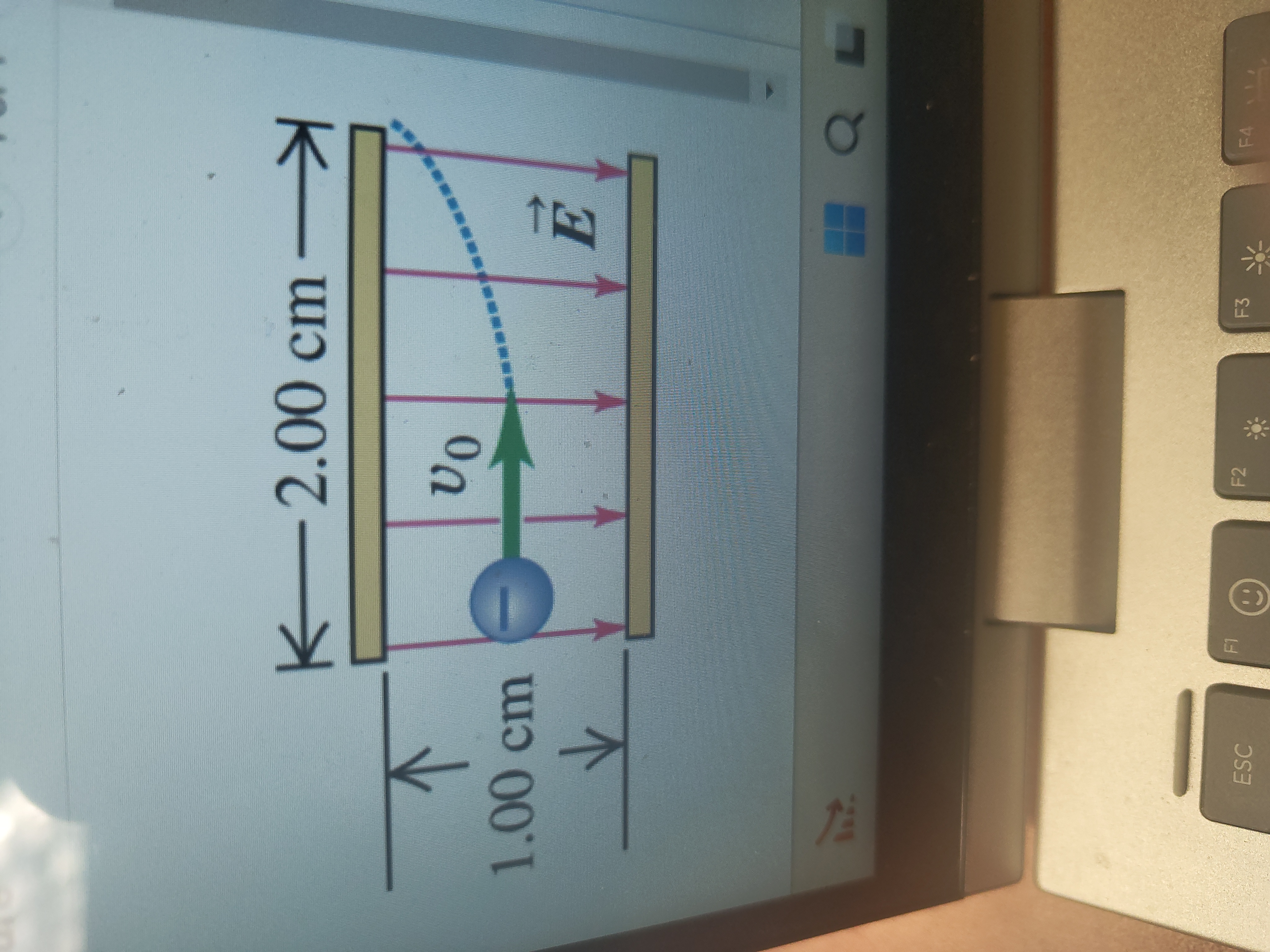Solved An electron is projected with an initial speed | Chegg.com