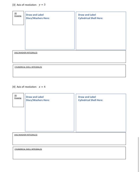 [3] Axis of revolution: y = 3 3D Drawing Draw and | Chegg.com