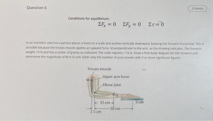 Solved Conditions for equilibrium: ΣFx=0ΣFy=0Στ=0 The | Chegg.com