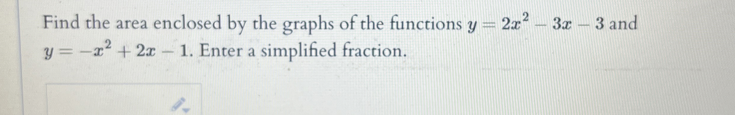 Solved Find the area enclosed by the graphs of the functions | Chegg.com