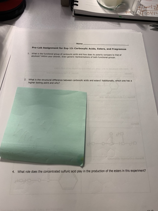 Solved complete the following esterification reactions make | Chegg.com