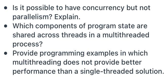 Solved • Is it possible to have concurrency but not | Chegg.com