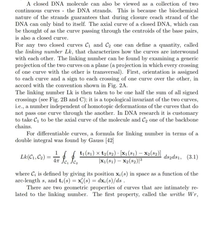 Solved A closed DNA molecule can also be viewed as a | Chegg.com