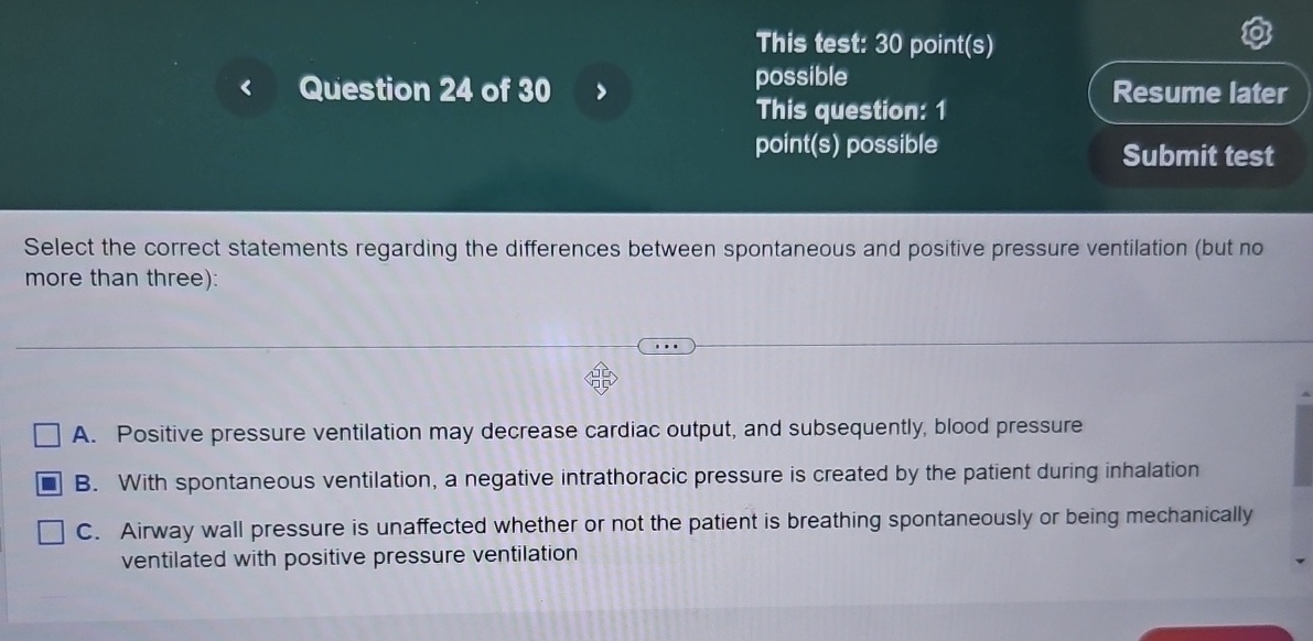 Solved This test: 30 ﻿point(s)Question 24 ﻿of 30possibleThis | Chegg.com