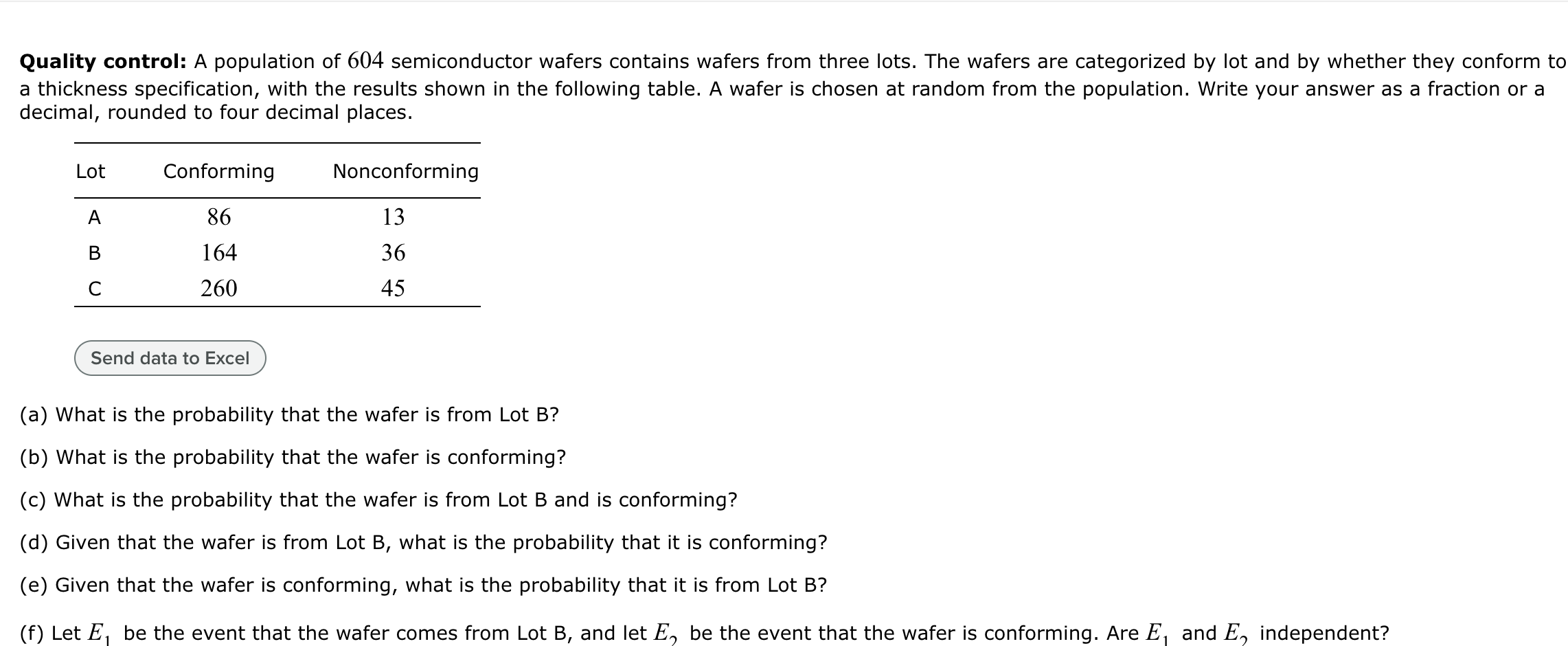 Solved (a) ﻿What is the probability that the wafer is from | Chegg.com