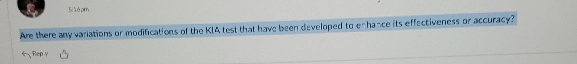 Solved Are there any variations or modifications of the KIA | Chegg.com