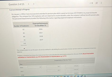 Solved Question 3 ﻿of 25-4Current Attempt in ProgressOn | Chegg.com
