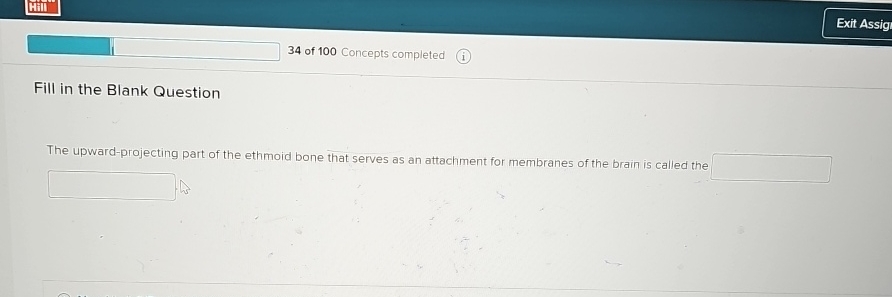 Solved 34 ﻿of 100 ﻿Concepts completedFill in the Blank | Chegg.com