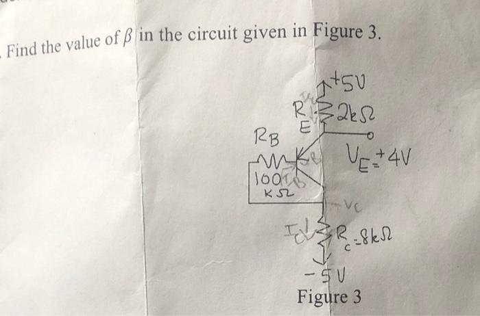 Solved Find the value of β in the circuit given in Figure 3 | Chegg.com