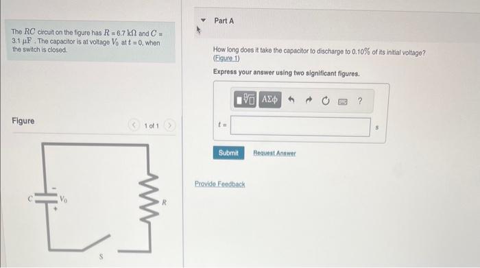 Solved The RC circuit on the figure has R=6.7kΩ and C= | Chegg.com