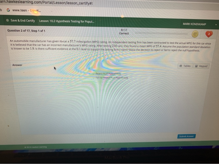 Solved urn.hawkeslearning.com/Portal/Lesson/lesson certify# | Chegg.com