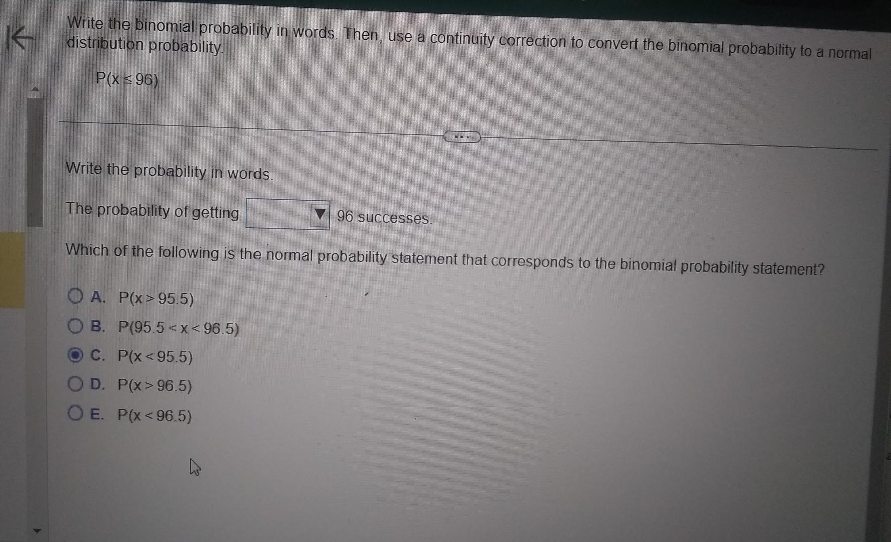 Solved Write the binomial probability in words. Then, use a | Chegg.com