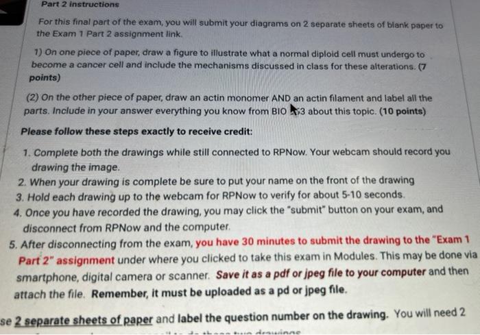 Solved For this final part of the exam, you will submit your | Chegg.com