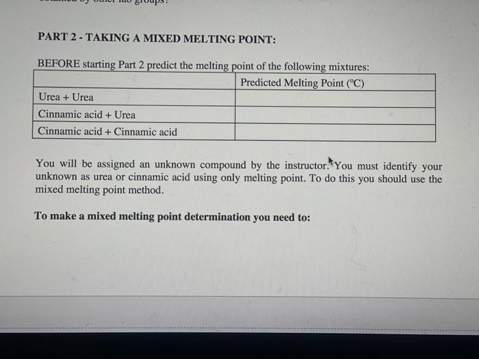 2b. Take the melting points of the mixture and record | Chegg.com