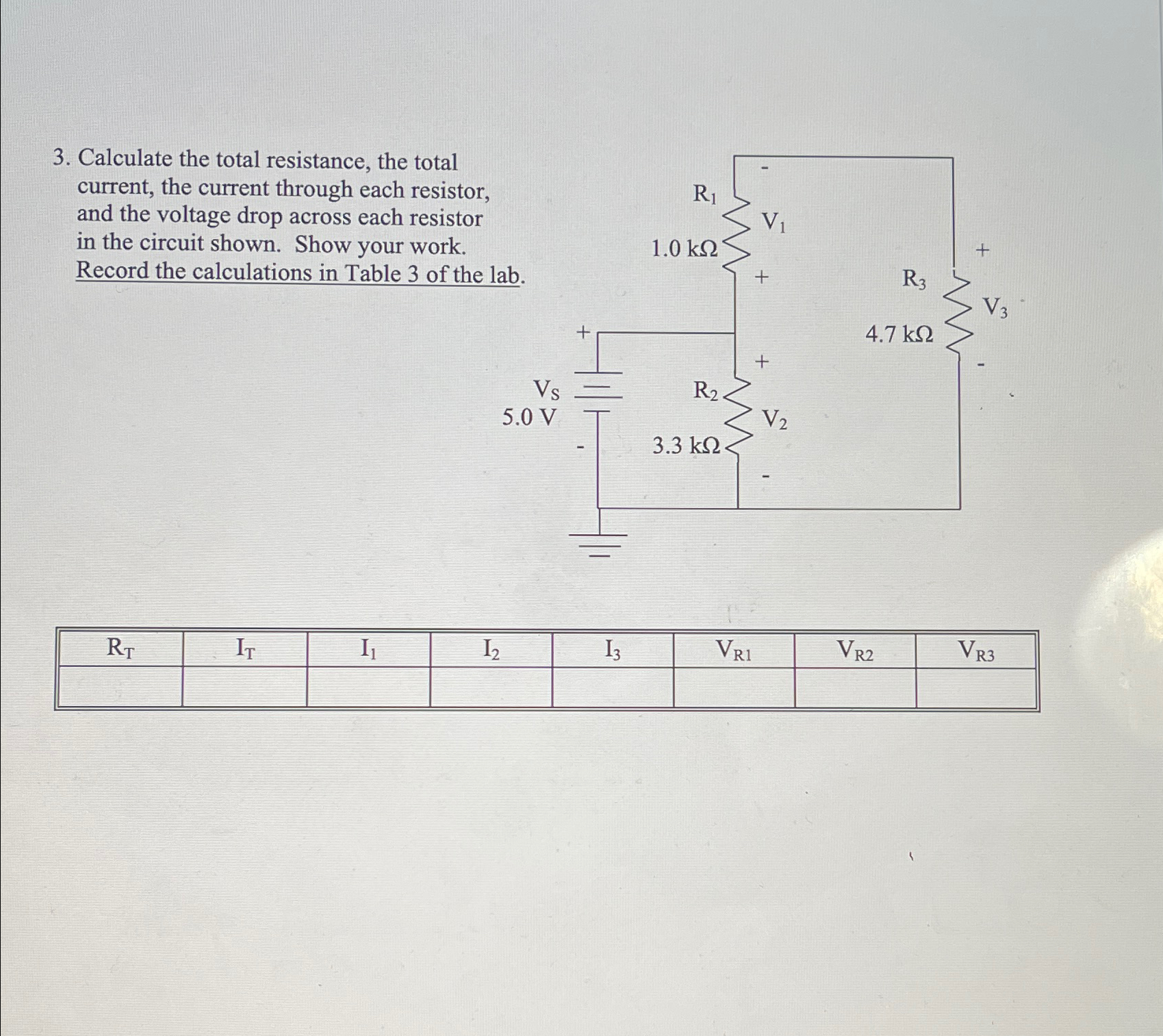 Solved Calculate the total resistance, the total current, | Chegg.com
