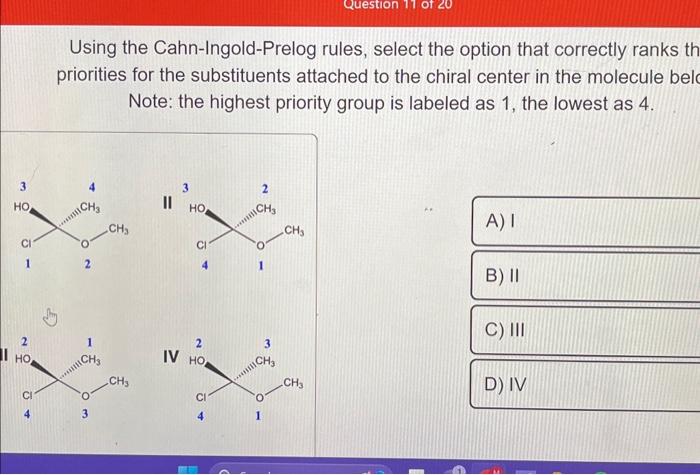 Solved Using the Cahn-Ingold-Prelog rules, select the option | Chegg.com