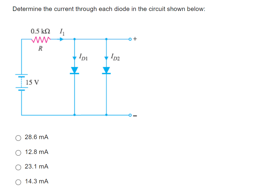 Solved Determine the current through each diode in the | Chegg.com
