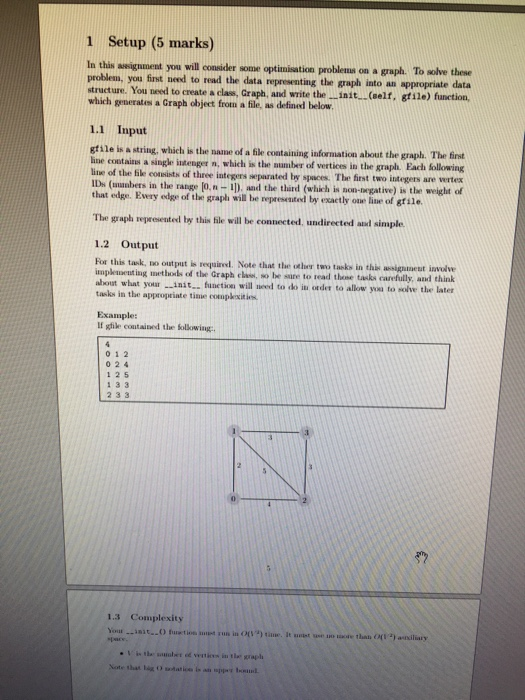 Solved 1 Setup (5 marks) In this asignment you will consider | Chegg.com