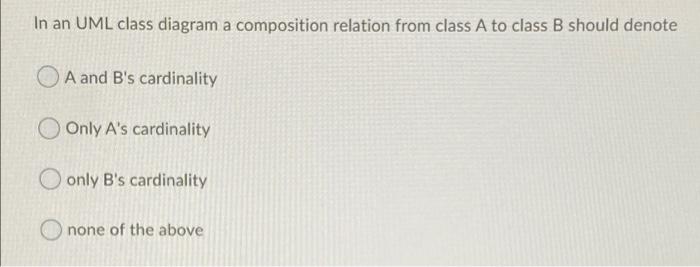 Solved In an UML class diagram a composition relation from | Chegg.com