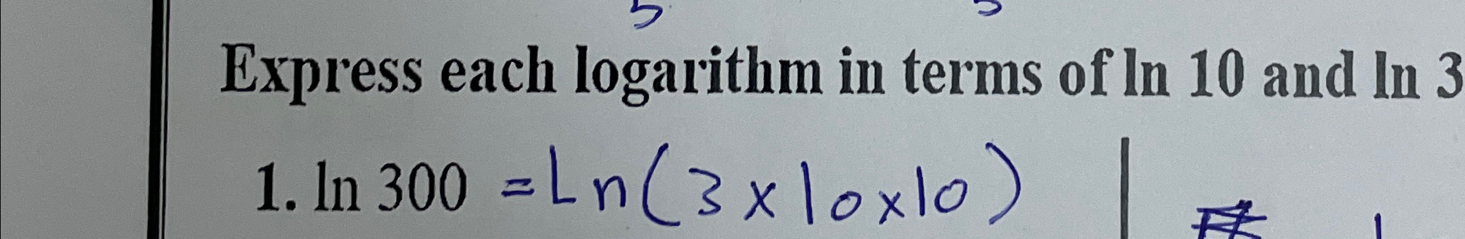 Solved Express each logarithm in terms of ln10 ﻿and In | Chegg.com