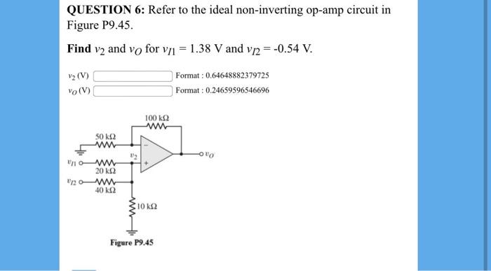 Solved QUESTION 6: Refer to the ideal non-inverting op-amp | Chegg.com