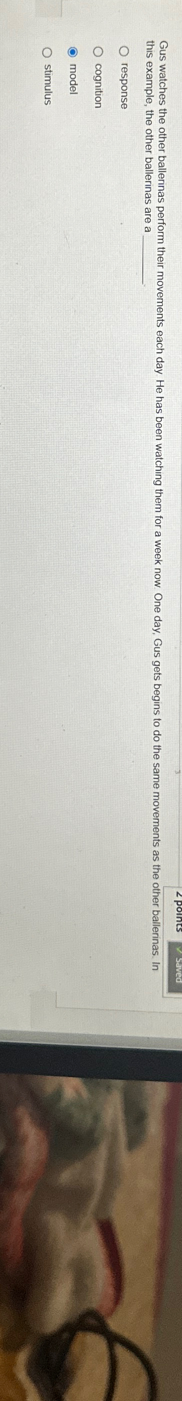 Solved Gus watches the other ballerinas performe their | Chegg.com