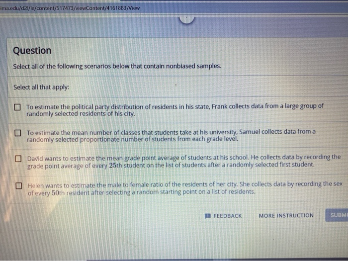 Select all of the following scenarios below that | Chegg.com