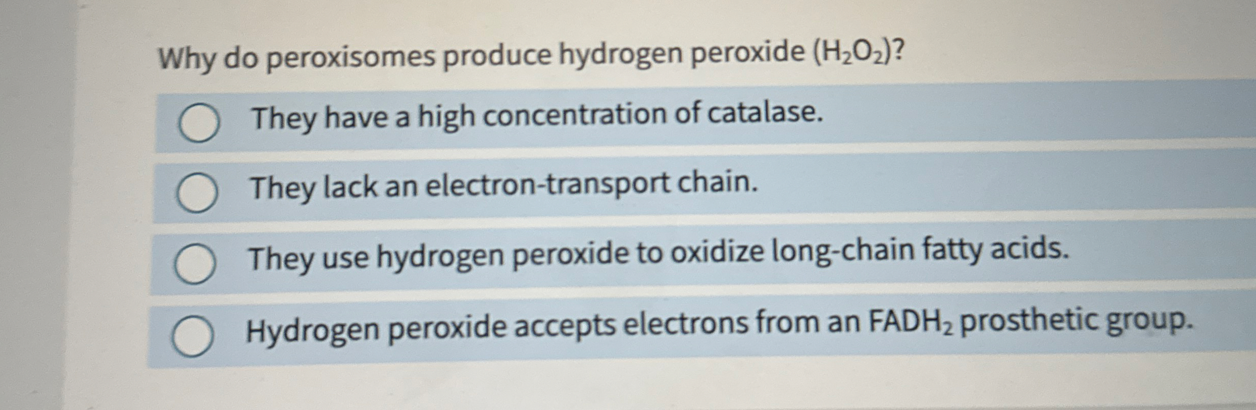 Solved Why do peroxisomes produce hydrogen peroxide | Chegg.com