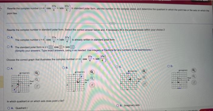 Solved point les. Rewrite the complex number in standard | Chegg.com