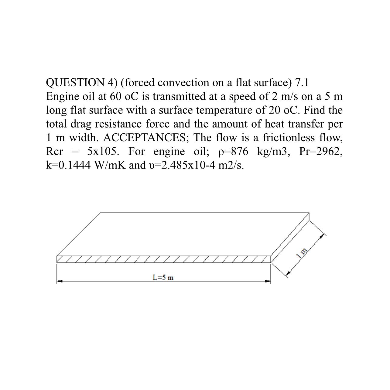 Solved QUESTION 4) (forced convection on a flat | Chegg.com