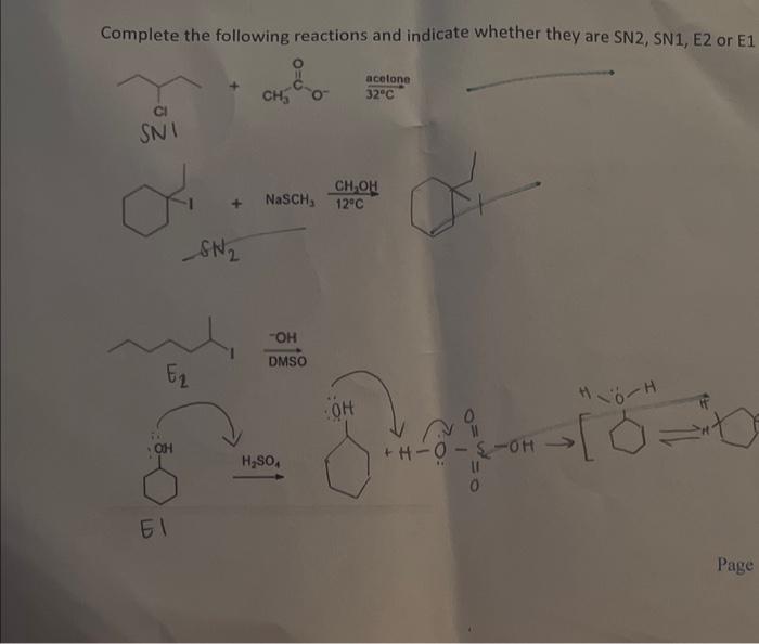 Solved Complete the following reactions and indicate whether | Chegg.com