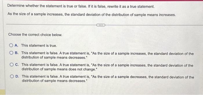 Solved Determine whether the statement is true or false. If | Chegg.com