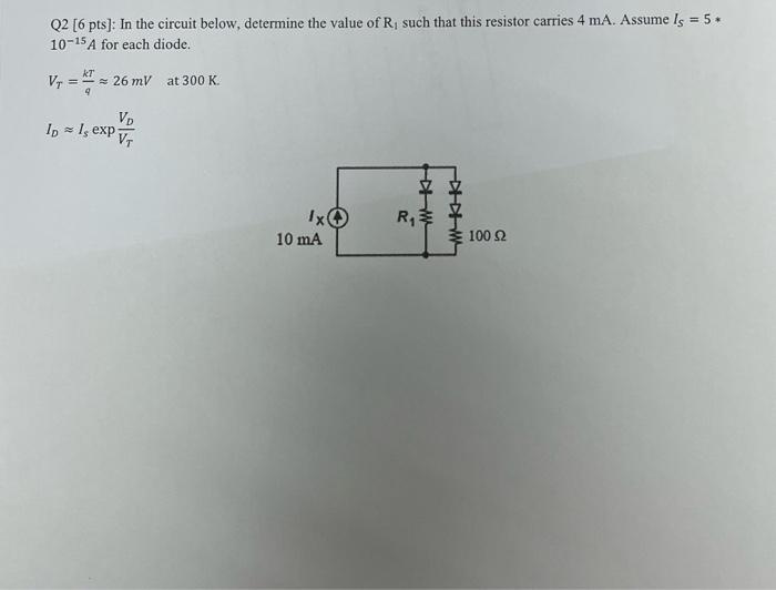 Solved Q2 [6 pts]: In the circuit below, determine the value | Chegg.com