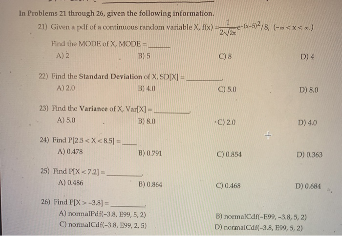 Solved In Problems 21 through 26, given the following | Chegg.com